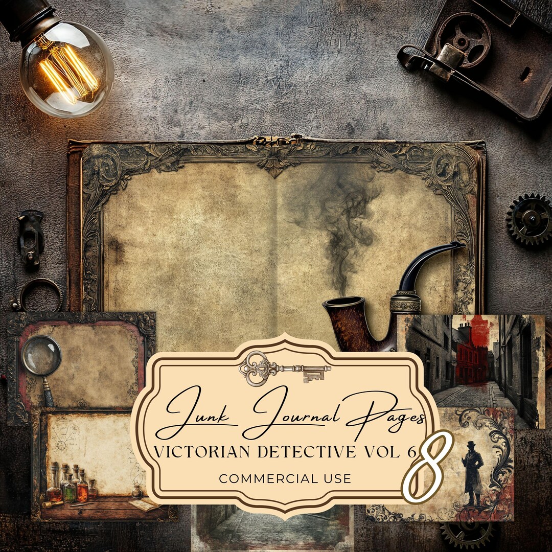 Detective Junk Journal Kit Pages, Commercial Use, Scrapbook Paper, Aged ...