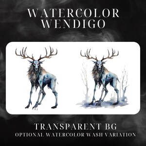 Wendigo Clipart | Watercolor Illustration | Commercial Use | Scrapbook ...