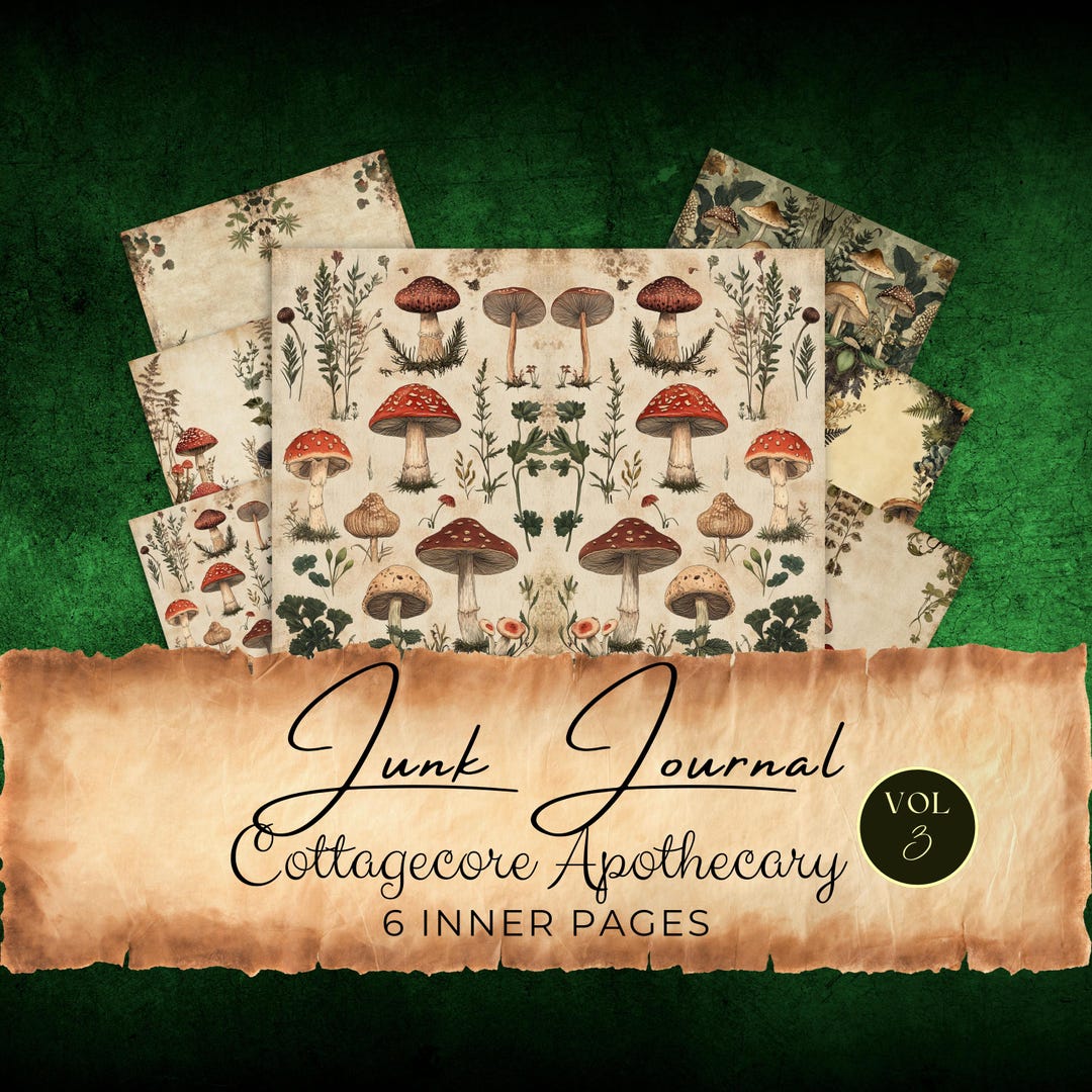 Apothecary Junk Journal Pages X6, Commercial Use, Scrapbook Paper ...