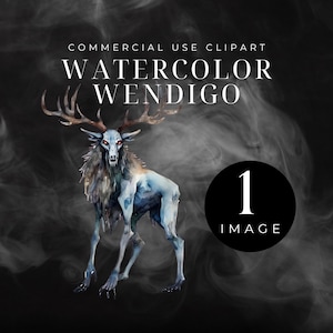 Wendigo Clipart | Watercolor Illustration | Commercial Use | Scrapbook ...
