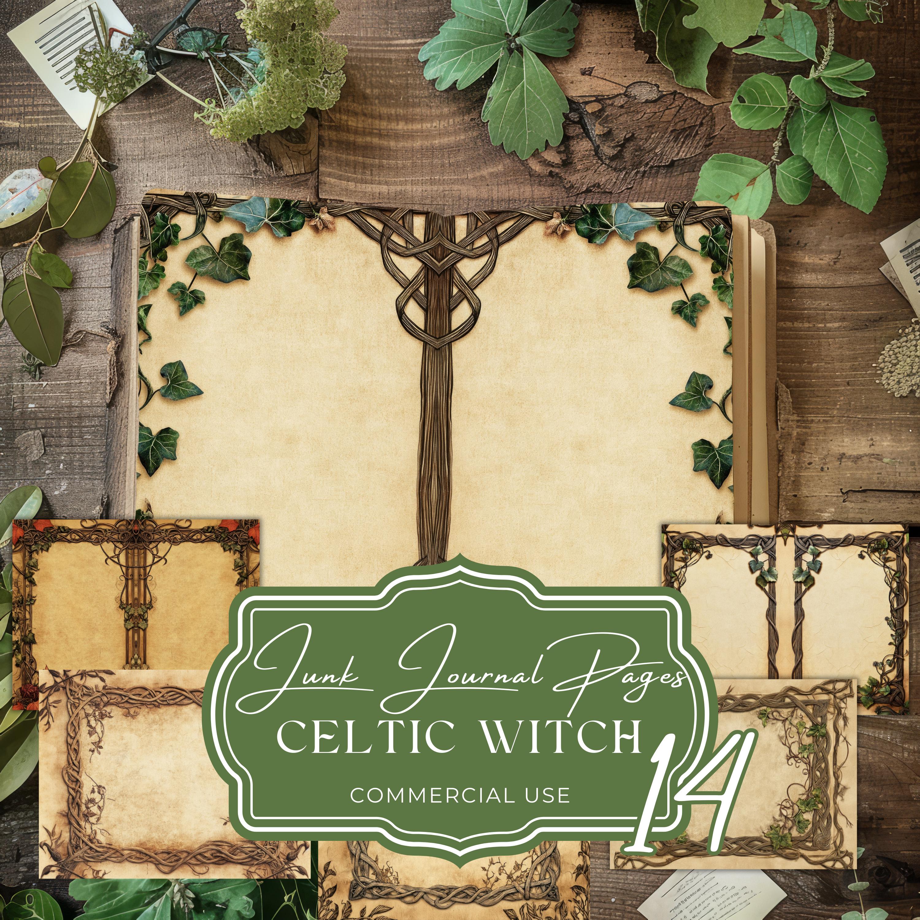 Forest Witch Junk Journal Pages X14 Commercial Use, Celtic Nature Witch ...