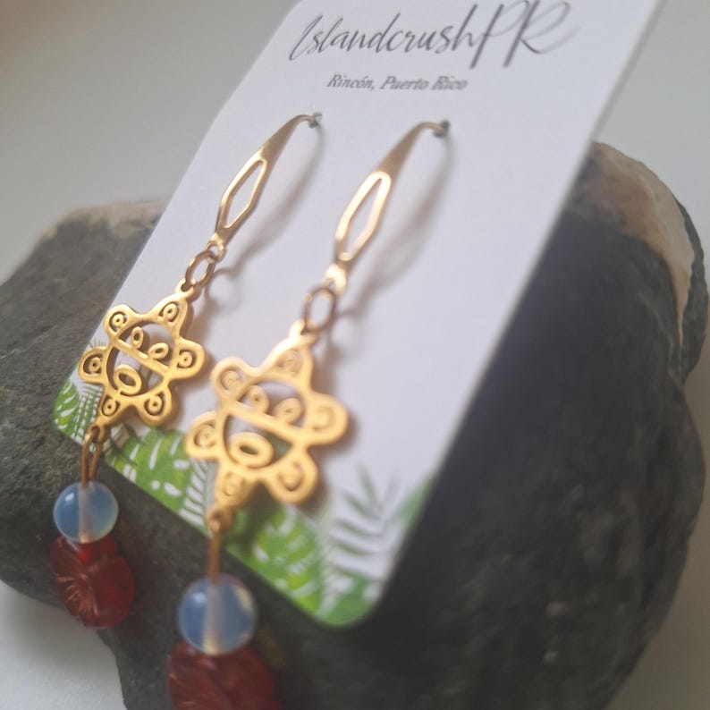 Taino Flor De Maga Handmade Puerto Rico Earrings - Etsy