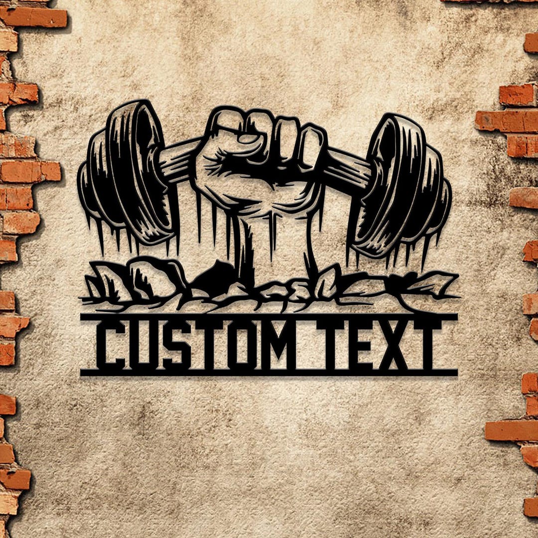 Personalized LED Gym Metal Sign, Custom Home Gym Decor, Crossfit and ...