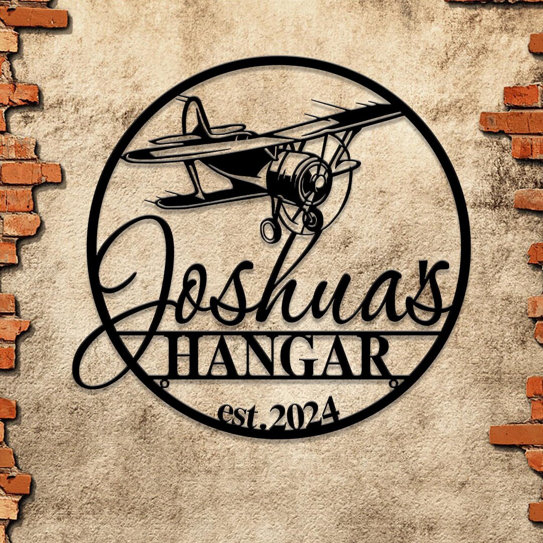 Custom LED Airplane Hangar Sign - Personalized Pilot Name Sign ...