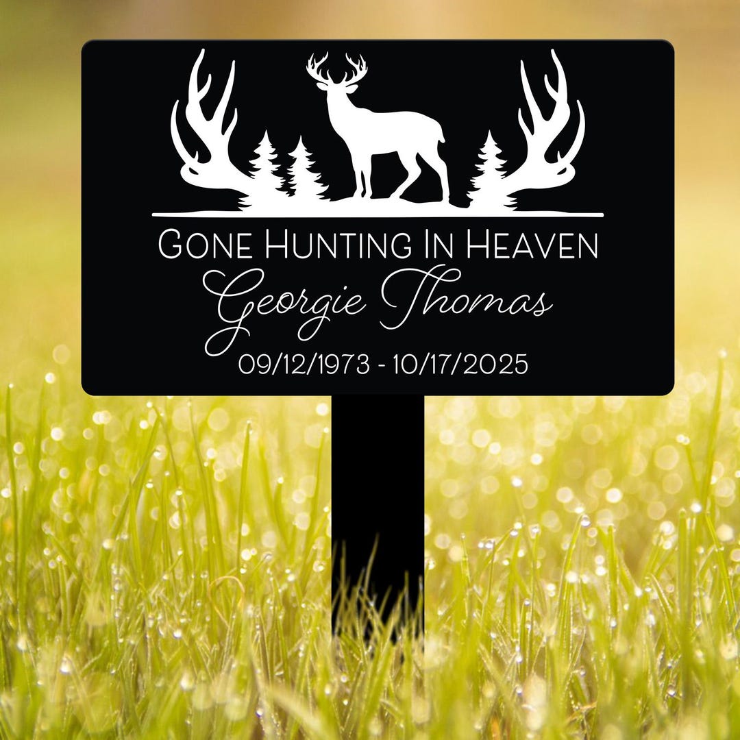 Custom Memorial Hunting Sign: Personalized Metal Grave Marker for ...