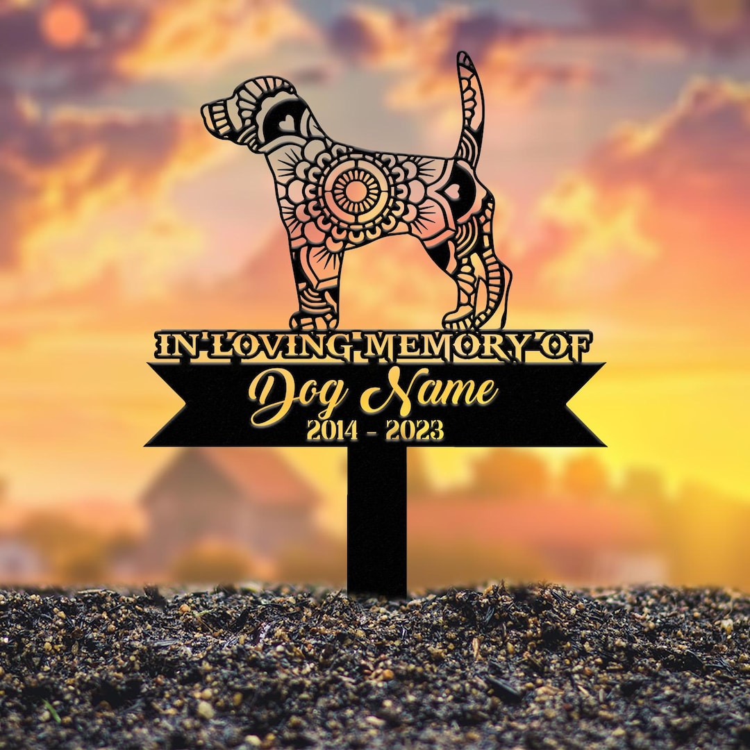 Beagle Mandala Garden Stake Metal, Zentangle Dog Yard Art, Pet Loss ...