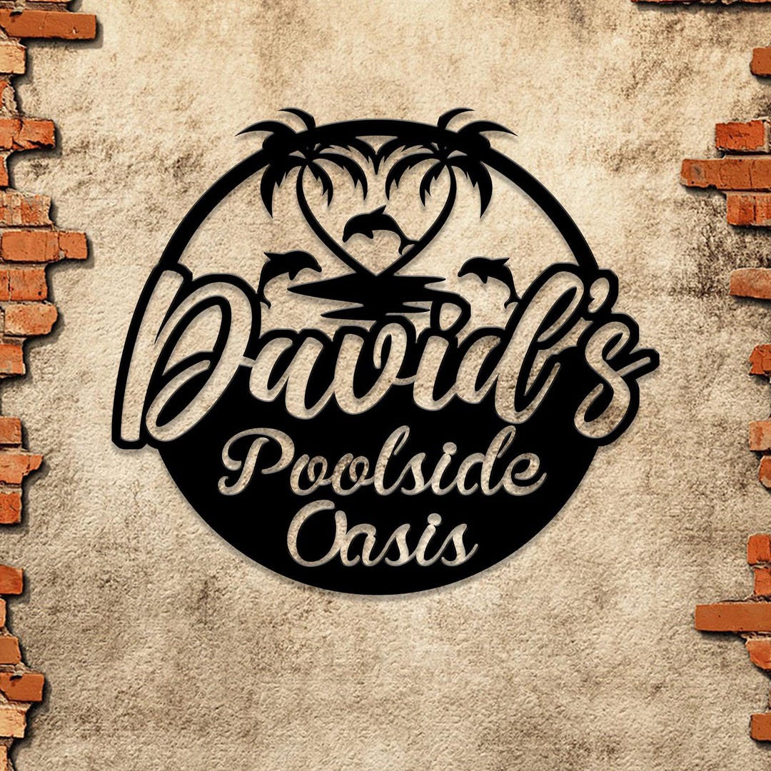 Personalized Swimming Pool Decor | Poolside Oasis Sign LED Light ...