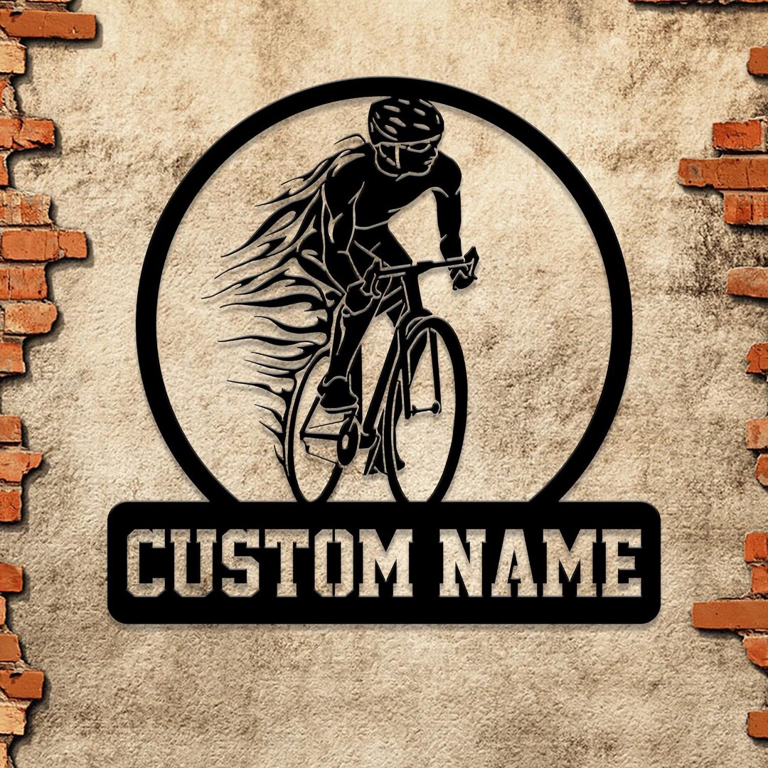 Personalized Road Bike Metal Sign With LED Light: Custom Name, Perfect ...