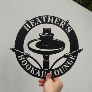 Custom Shisha Hookah Metal Wall Art With LED Light - Personalized Smoke ...