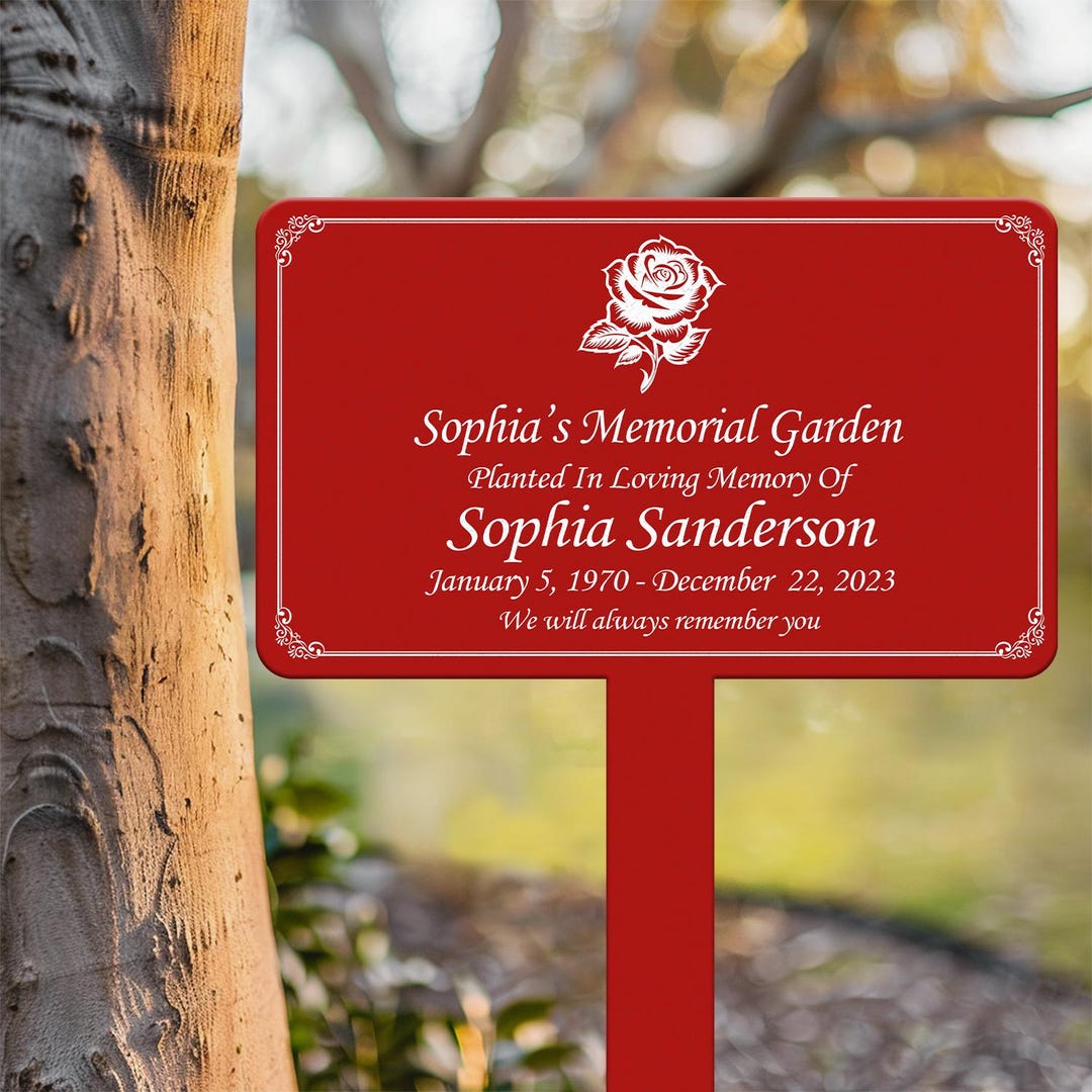Memorial Garden Plaque With Stake, Personalized Metal Grave Marker ...