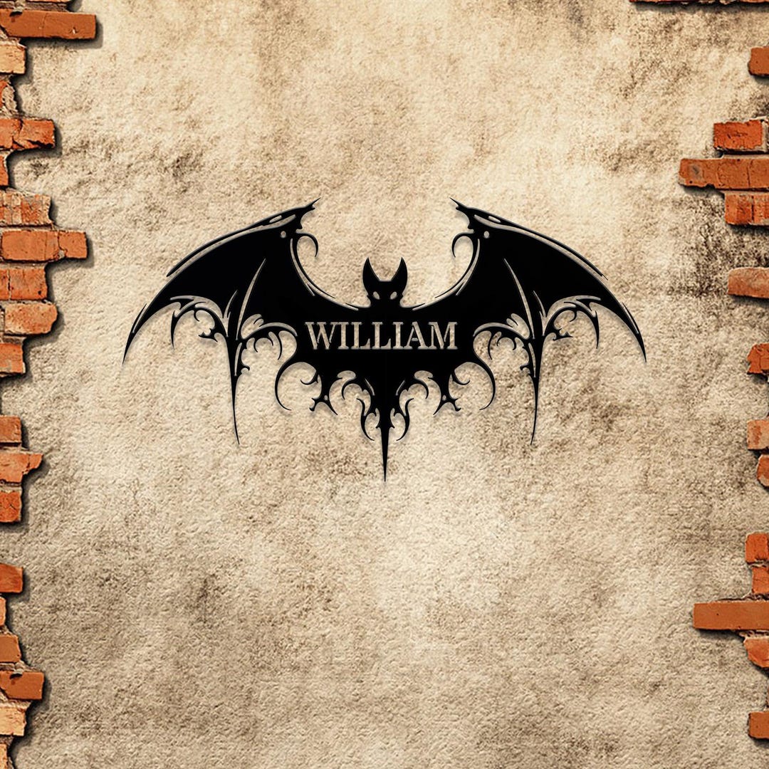 Personalized Halloween Bat LED Sign| Custom Split Letter Last Name ...
