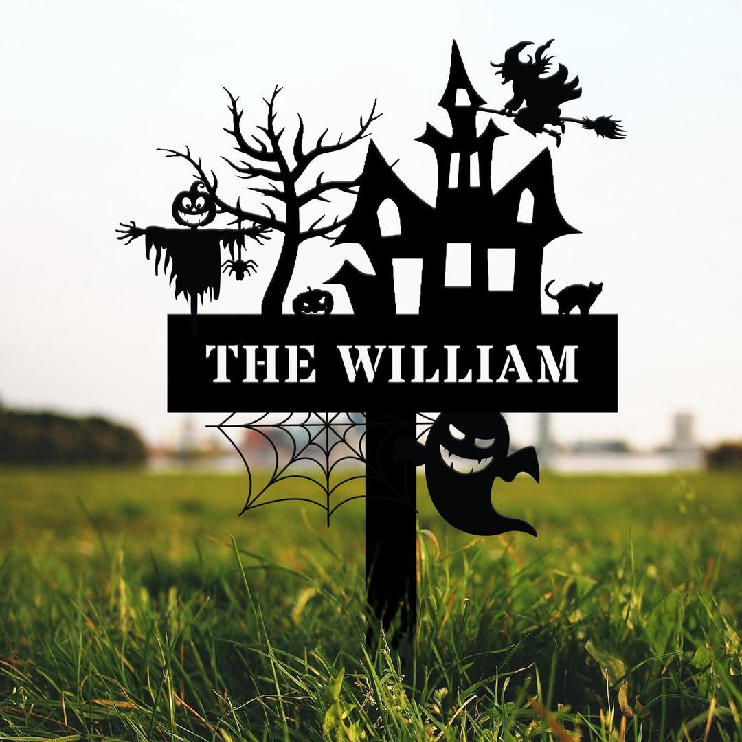Personalized Halloween Metal Sign: Witch House Decor With LED Lights - Etsy