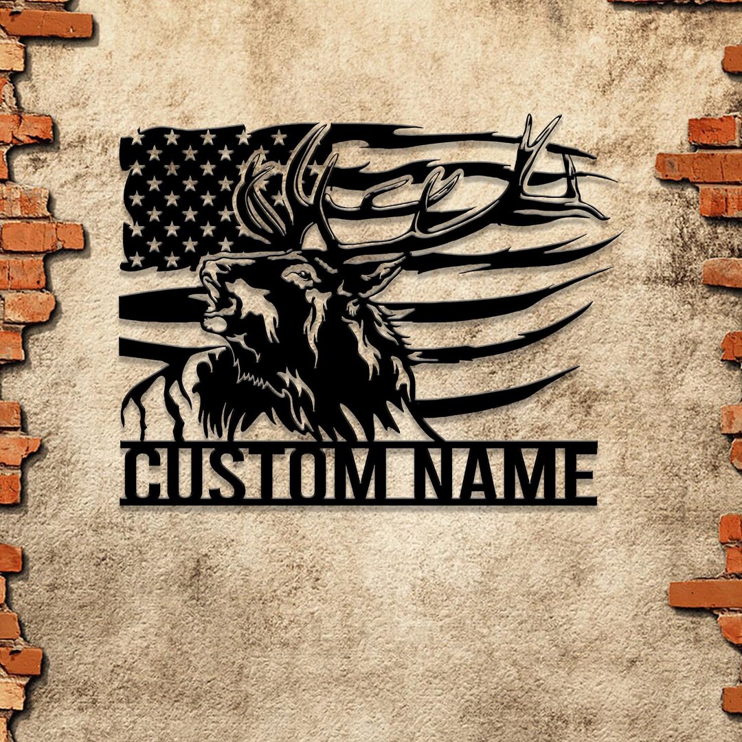 Custom Elk US Flag LED Sign: Perfect for Hunters and Nature Lovers ...