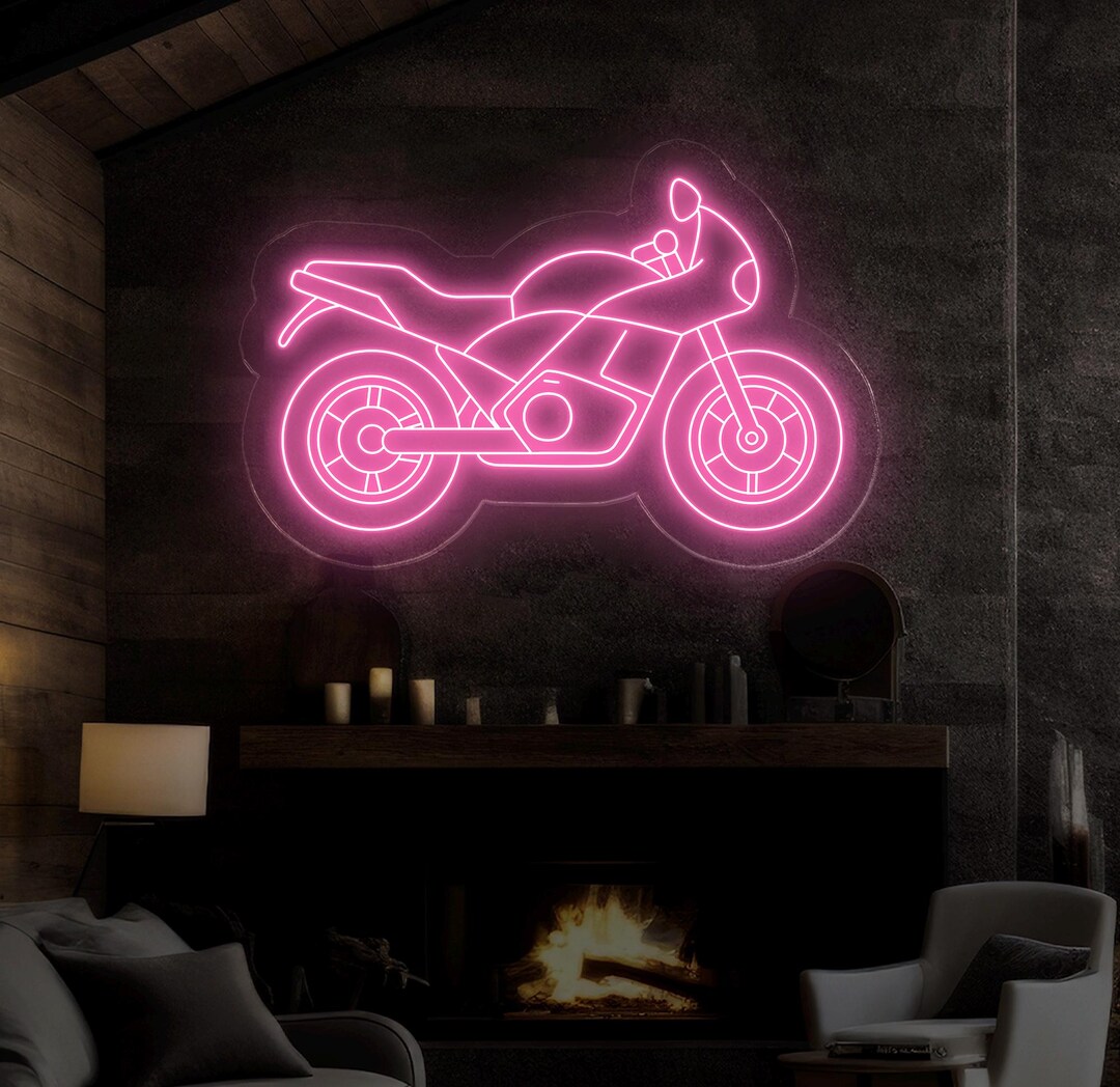 Custom Motorcycle Neon Sign – Stylish Neon Wall Art for Bikers, Garage ...