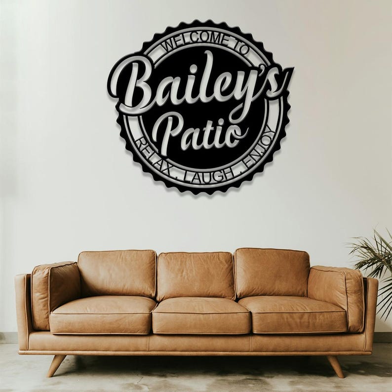Custom LED Backyard Sign: Personalized Metal Wall Art, Patio Name ...