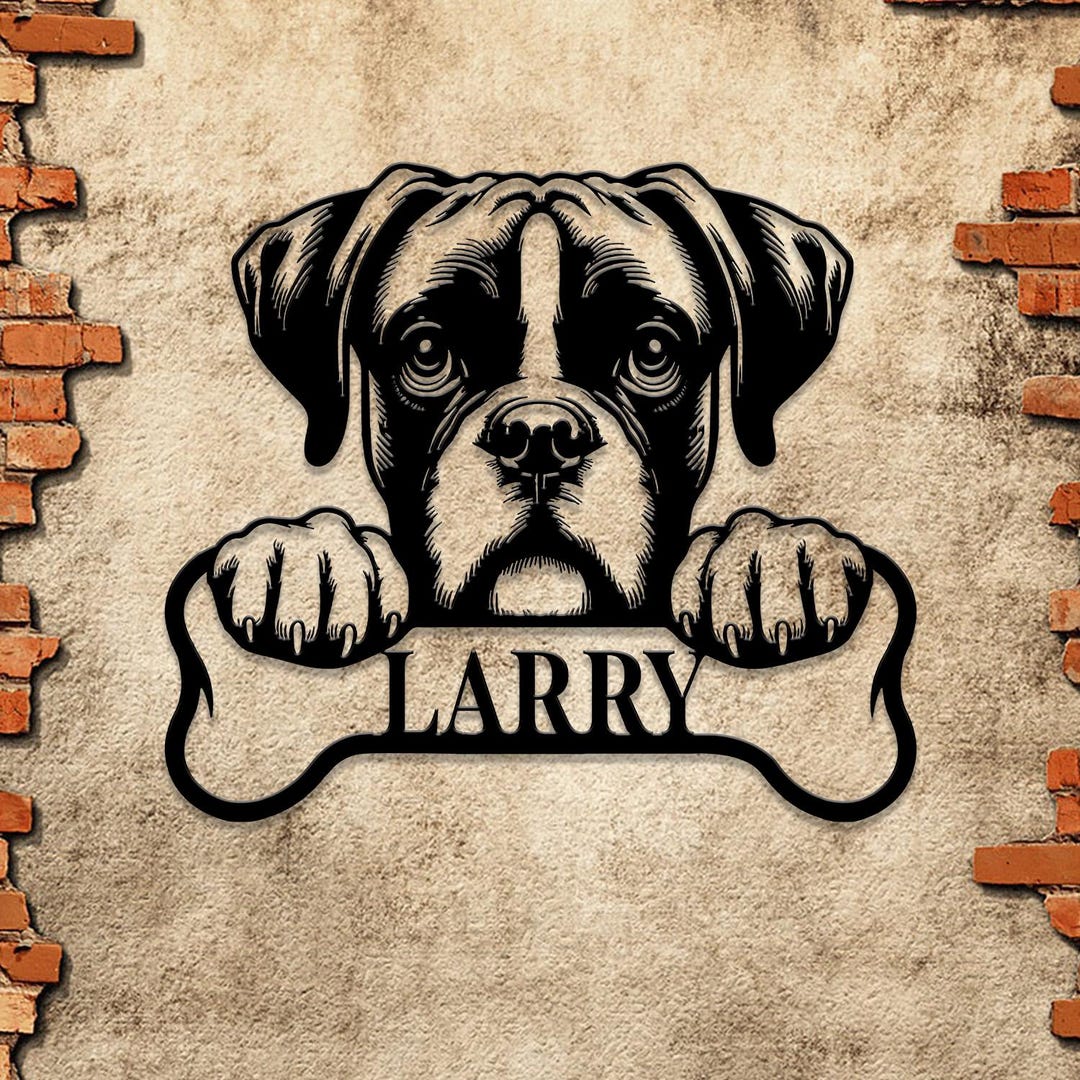 Personalized Boxer Dog LED Sign: Custom Metal Sign With LED Light ...