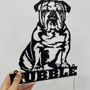 Personalized English Bulldog Metal Sign With LED Lights. Perfect for ...