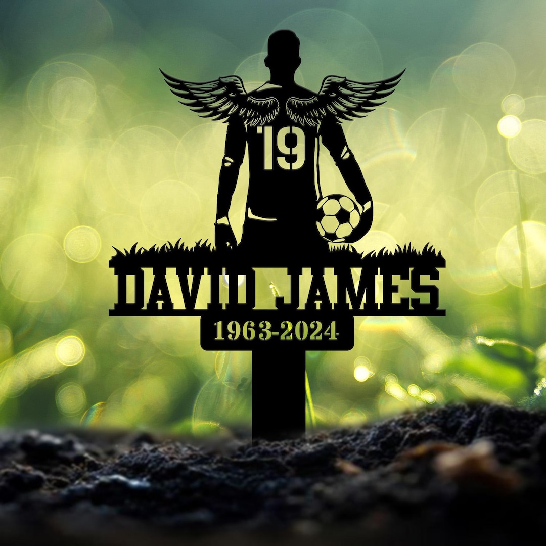 Personalized Soccer Player Memorial Stake: Custom Metal Plaque With ...