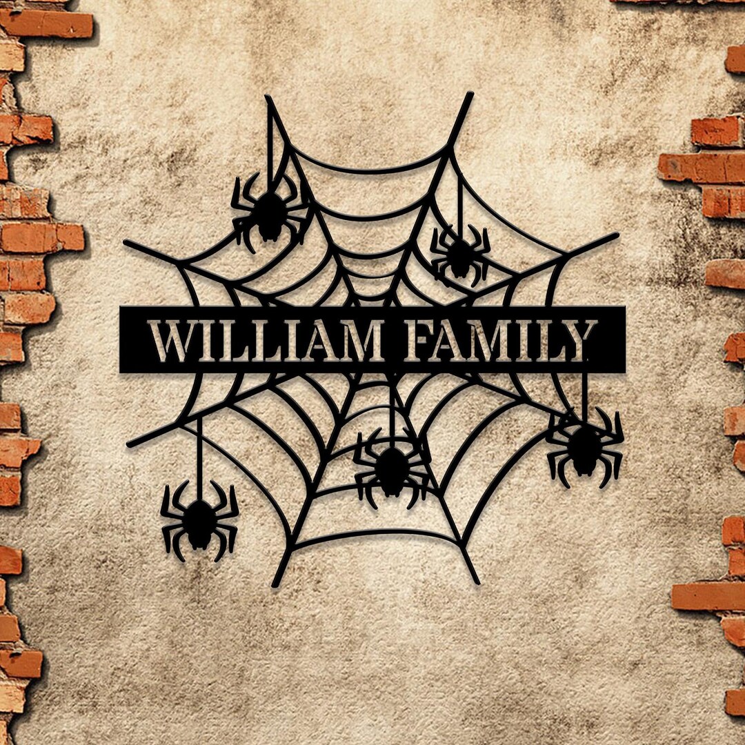 Personalized Spider Web Name Sign With Led Lights, Halloween Home Decor ...