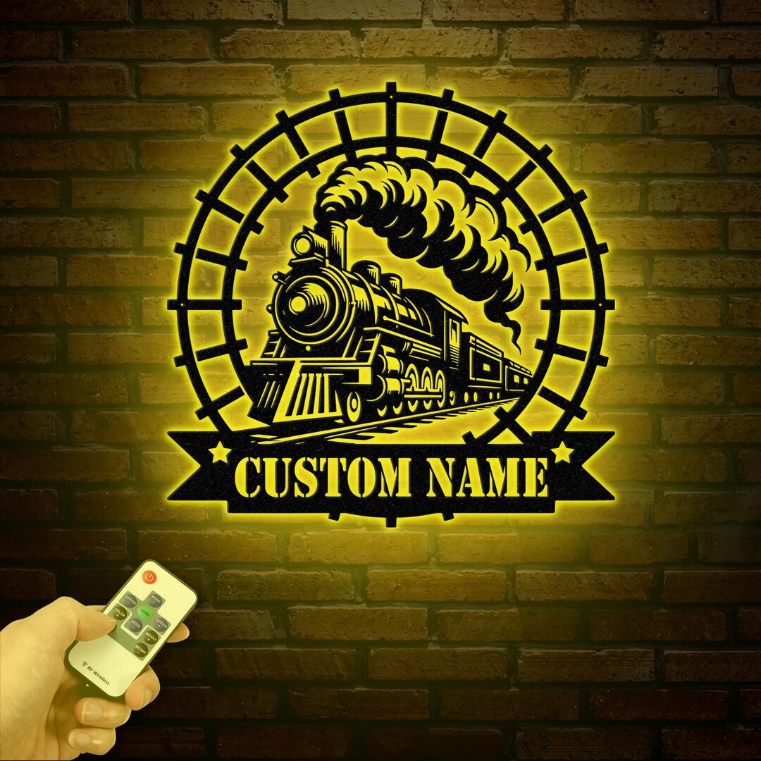 Custom Train Metal Wall Art Train Metal Sign Personalized Train Sign ...