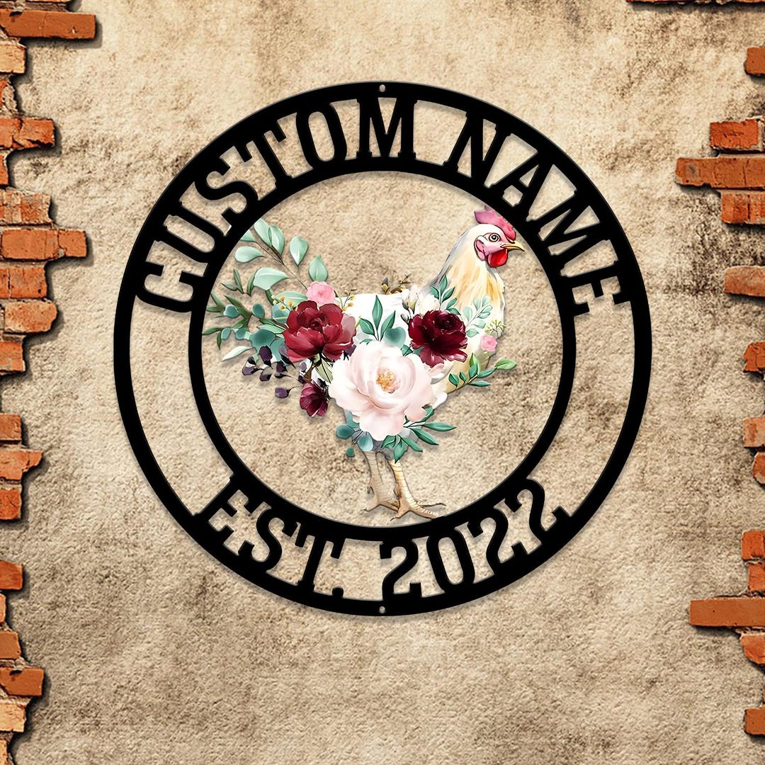 Custom Chicken Metal Sign, Farm House Decor, Personalized Chicken Coop ...