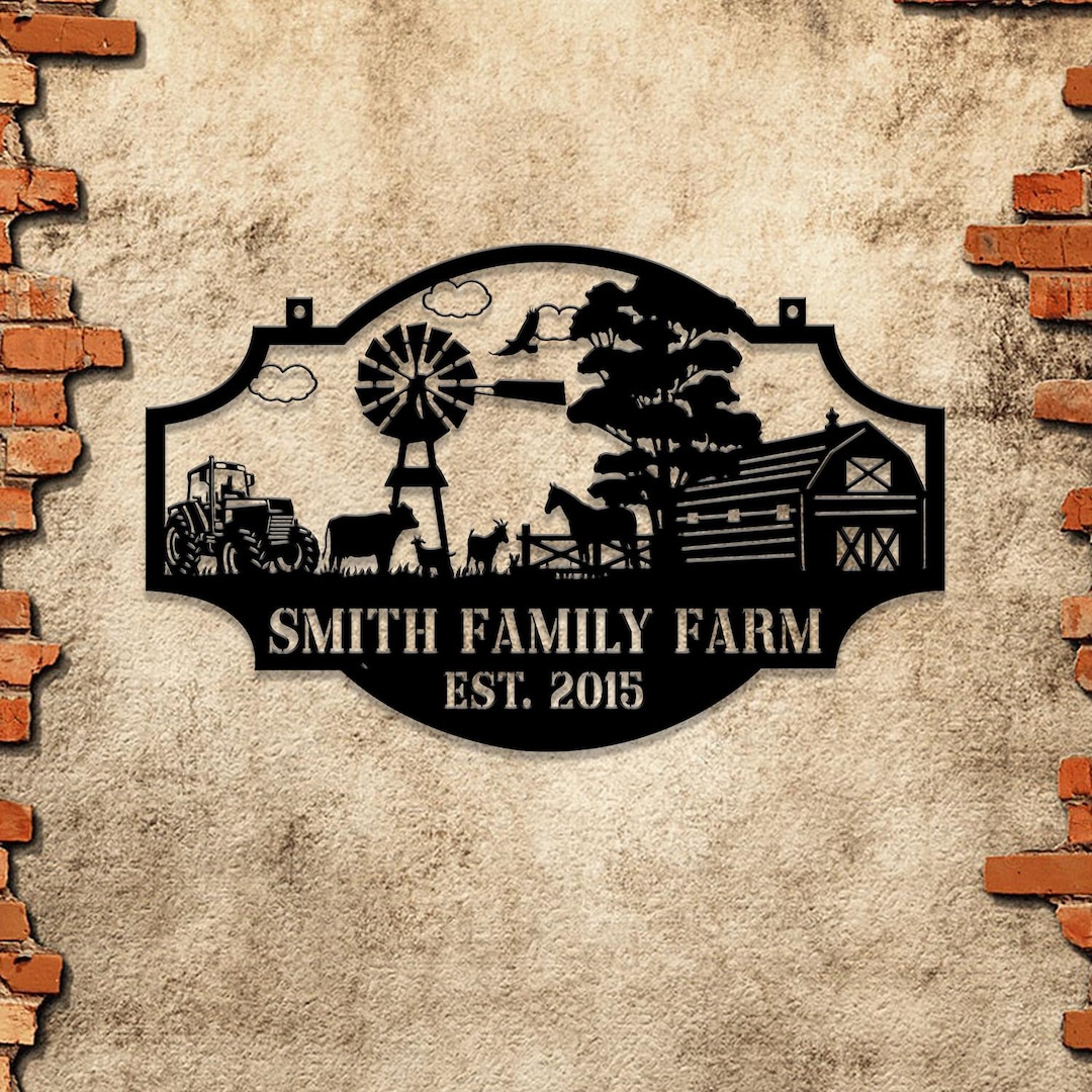 Custom Your Metal Farm Sign, Design Your Own Farm Sign, Farmhouse Metal ...