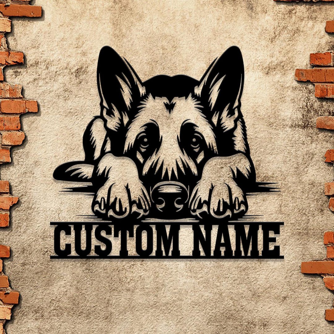 Personalized German Shepherd Metal Sign With LED Light - Custom Dog ...
