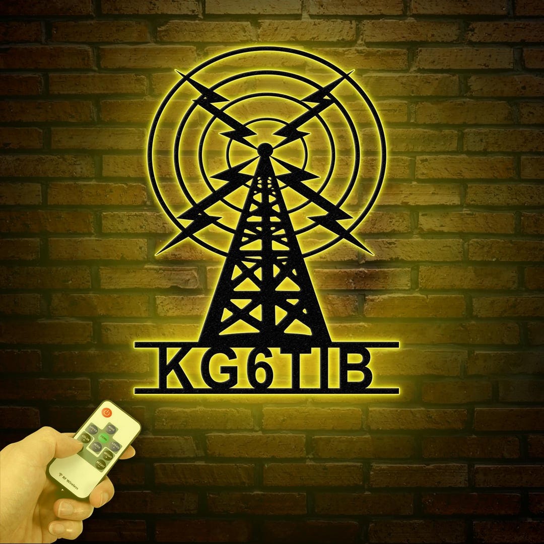Custom Ham Radio Metal Sign With LED Light, Personalized Amateur Radio ...