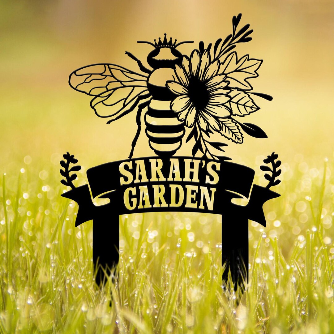 Custom Floral Bee Farm Sign: Perfect for Beekeepers and Garden Lovers ...
