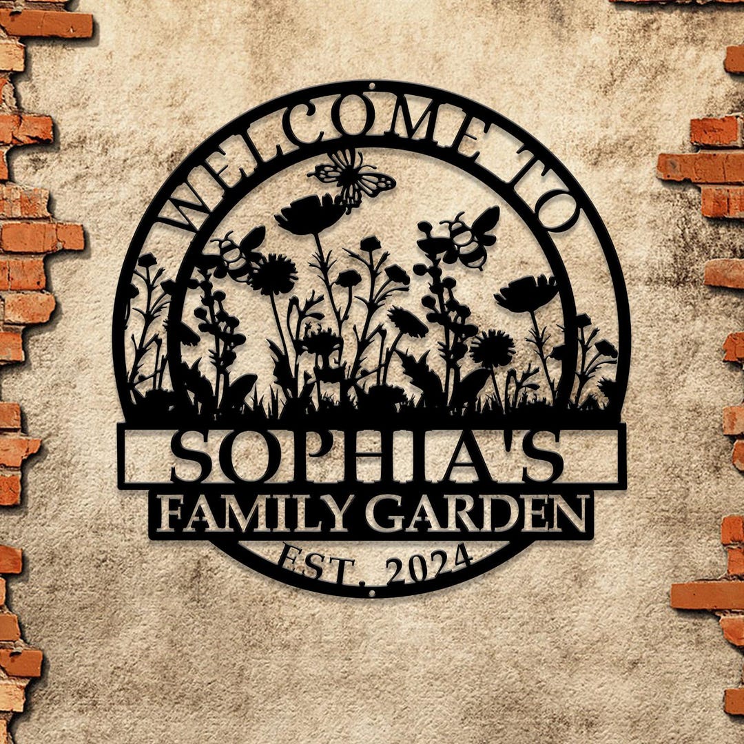 Custom Family Garden Sign: Personalized Metal Name Sign, Perfect ...