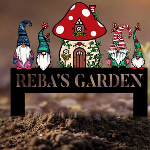 Custom Gnome Yard Sign, Metal Gnome Garden Sign With Stake, Custom ...