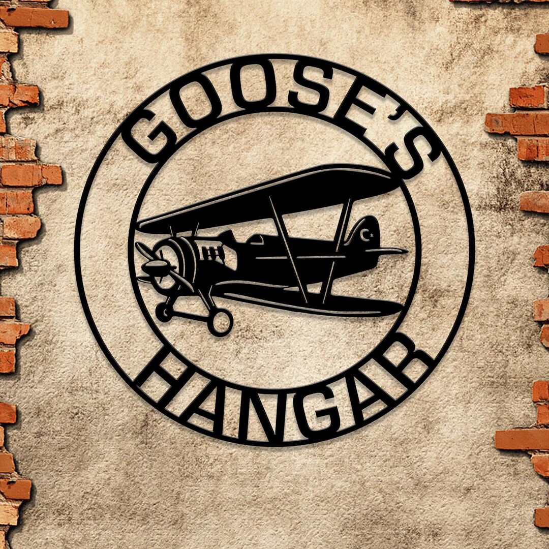 Personalized Airplane Hangar Sign With Led Lights - Custom Pilot Name ...