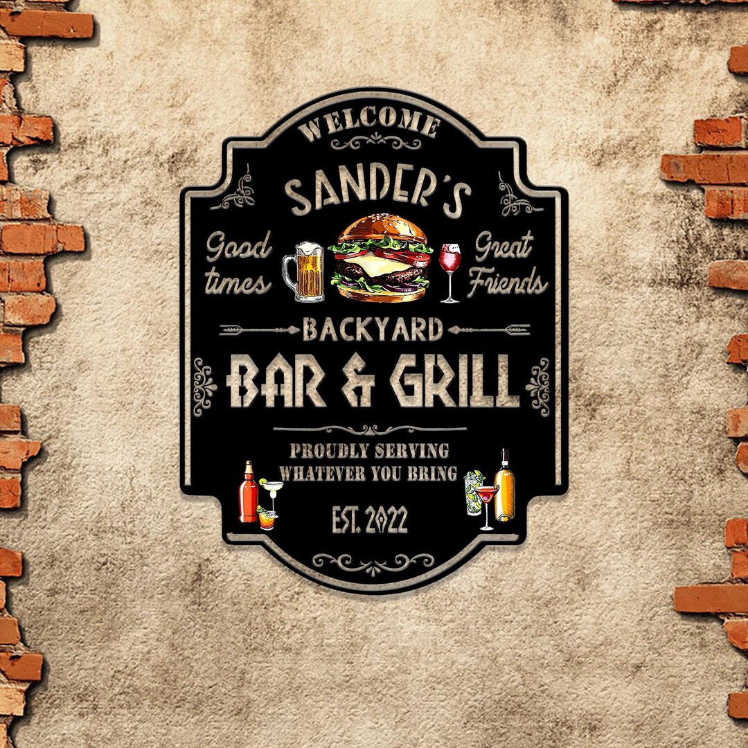 Personalized Bbq Grill Sign, Bbq Metal Signs on Sale, Custom Grill ...