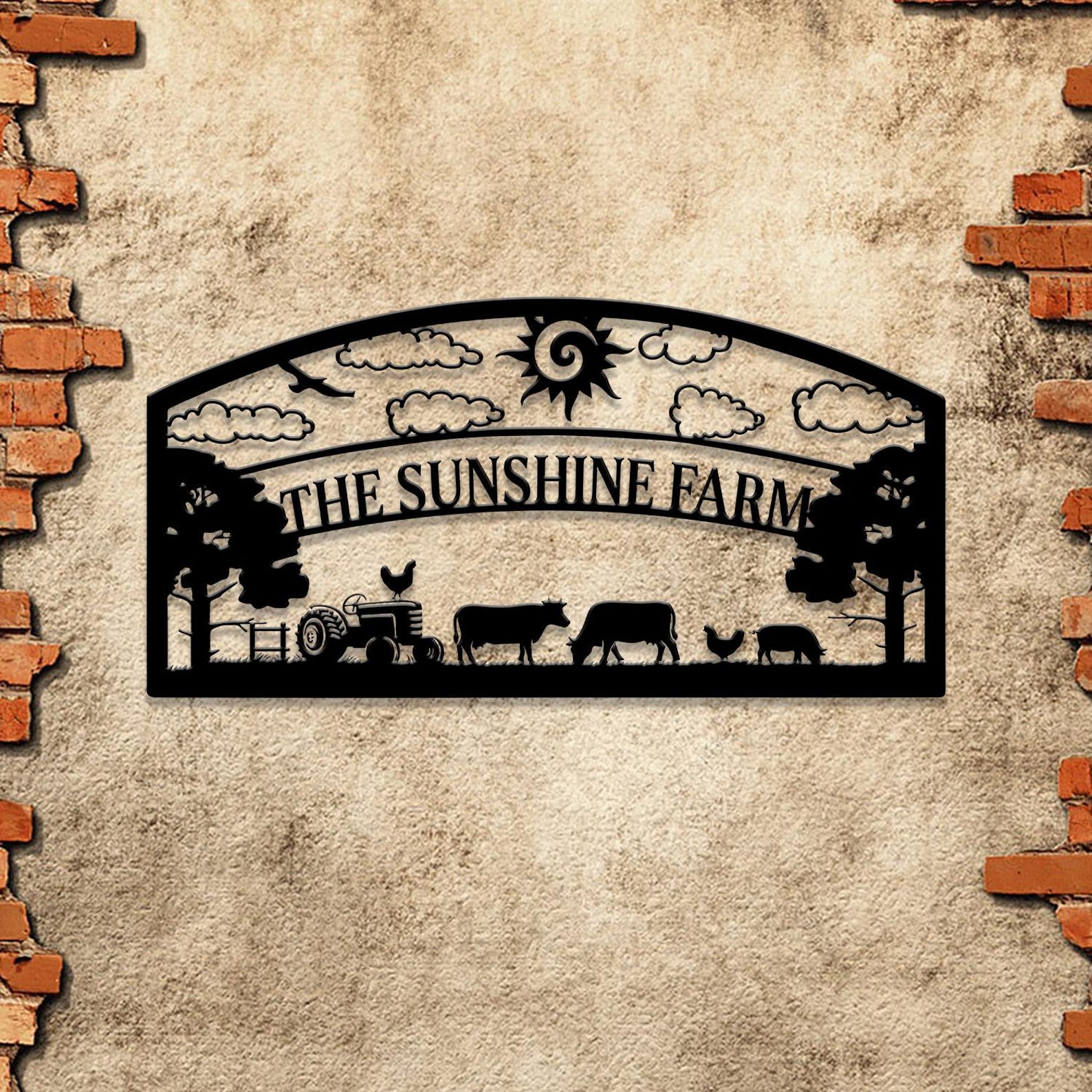 Personalized Farm Metal Sign: Custom Farm Name Sign With Tractor and ...