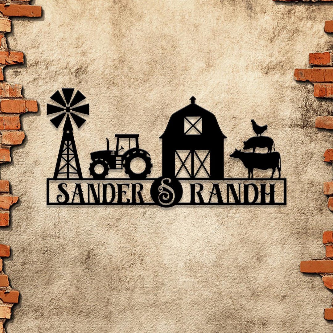 Personalized Ranch Entrance Sign: Custom Metal Farm Sign. Large Gate ...