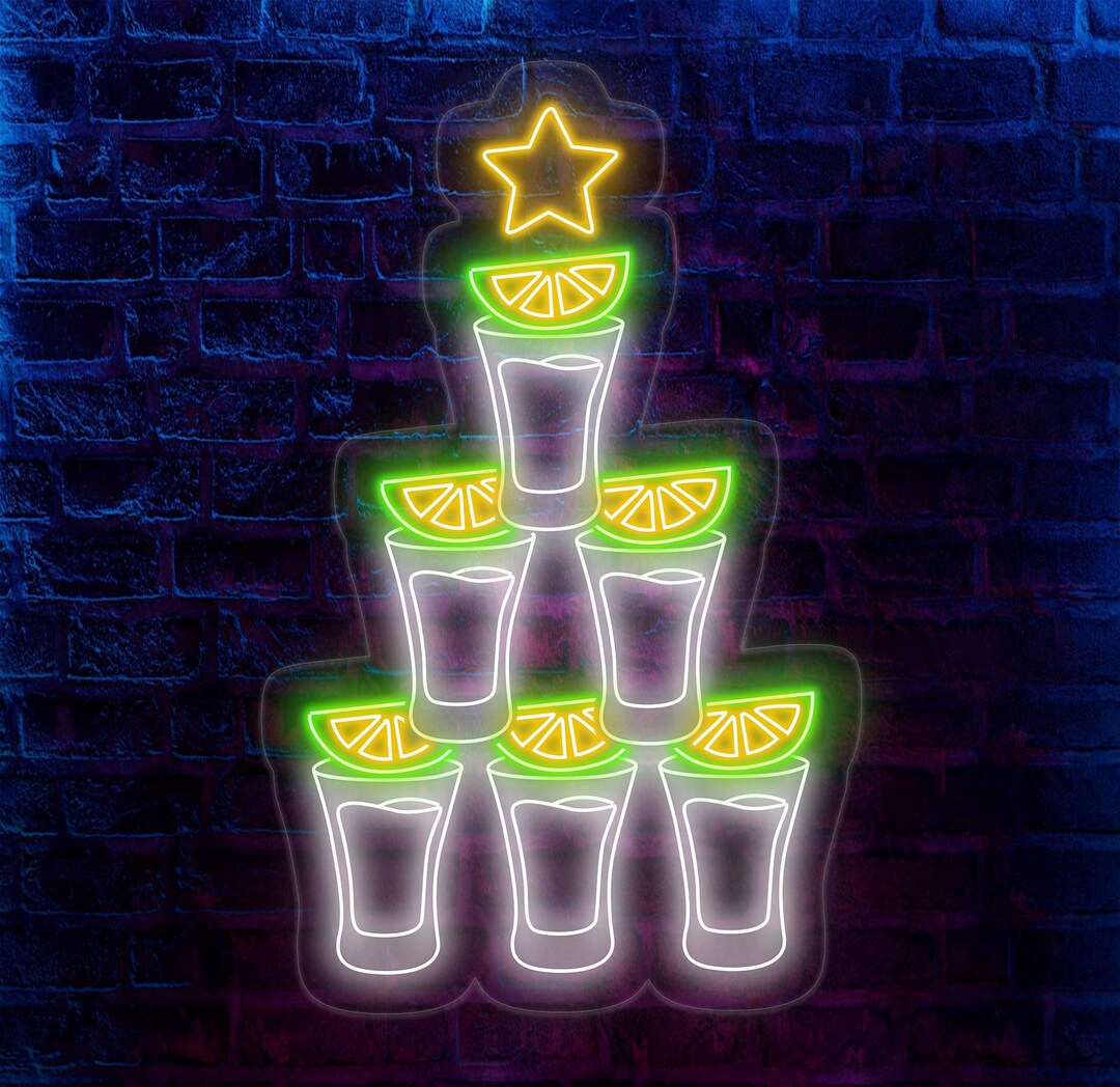 Shot Glass Neon Sign, Custom Bar Wall Light, Fun LED Sign for Party ...