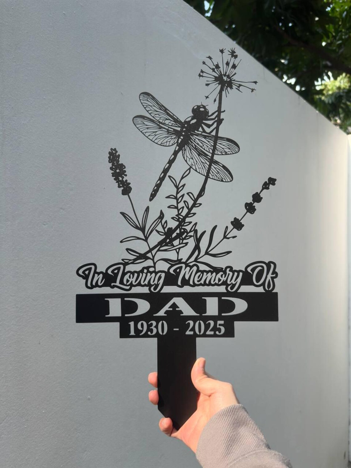 Personalized in Loving Memory Memorial Stake Metal, Dragonfly Memorial ...