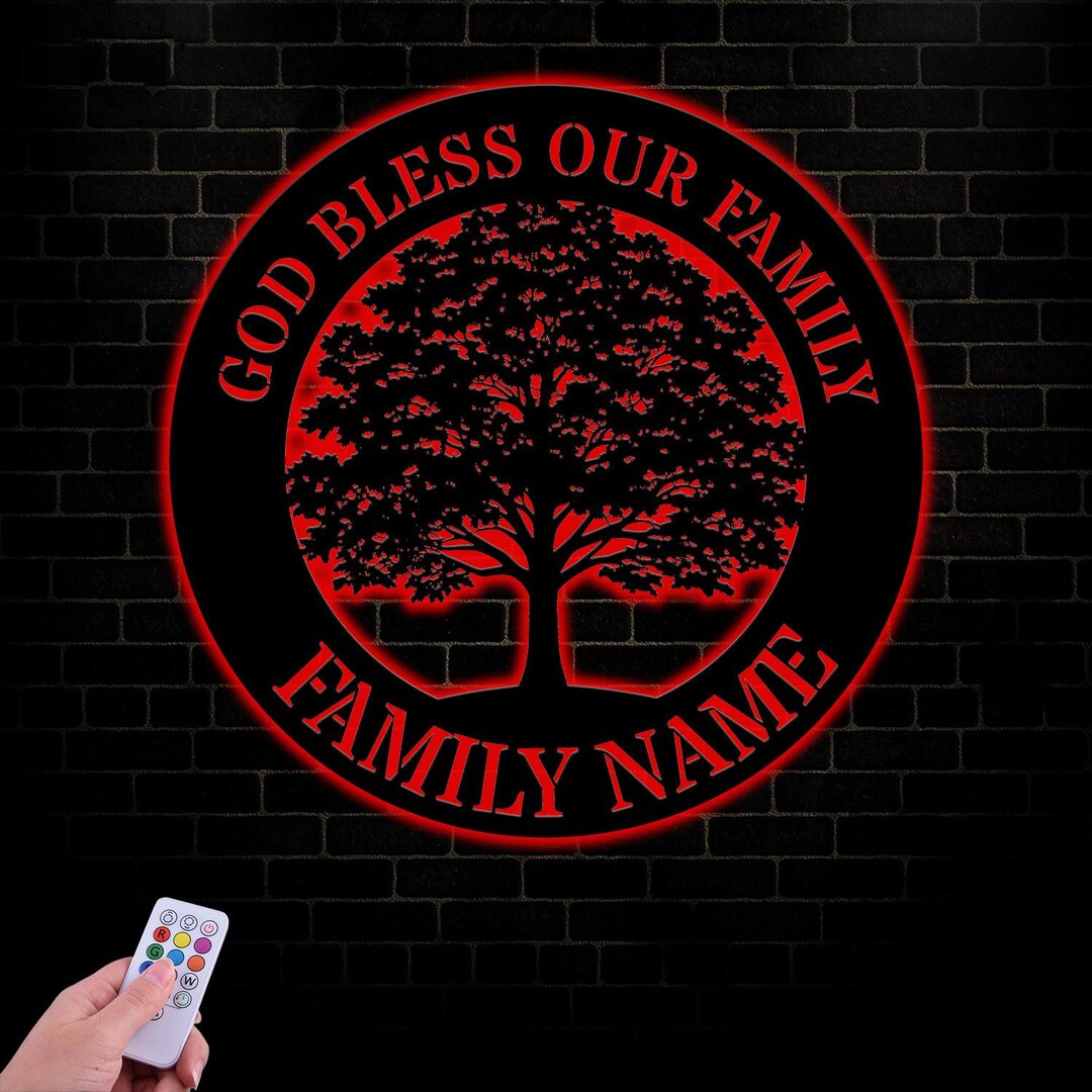 Personalized Metal Tree Sign - Tree of Life - Custom Family Name ...