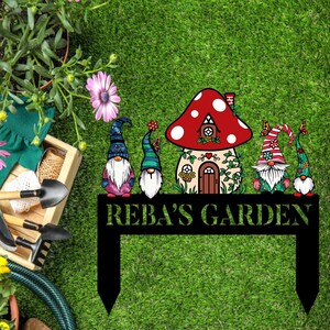 Custom Gnome Yard Sign, Metal Gnome Garden Sign With Stake, Custom ...