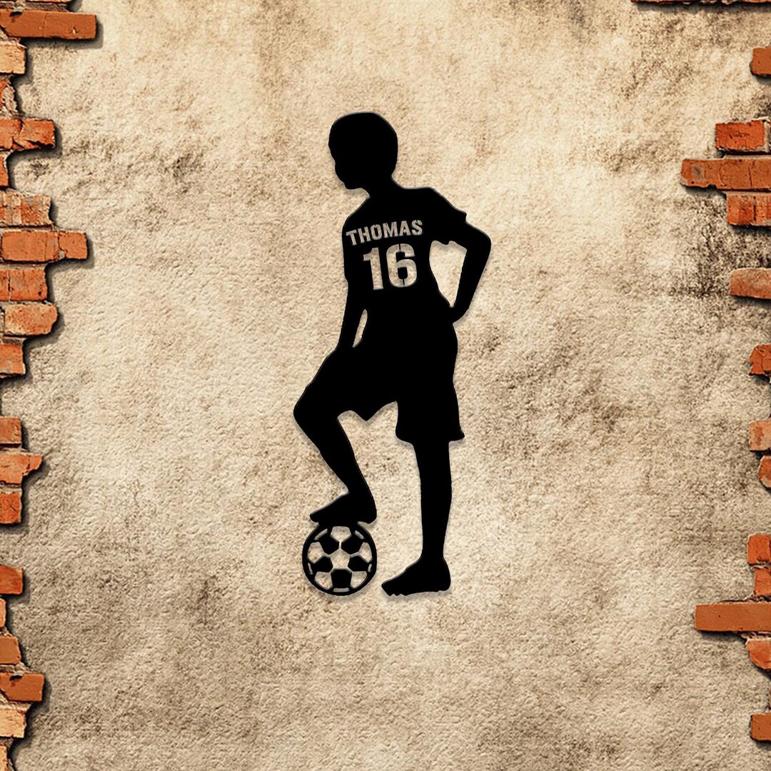 Personalized Soccer Player Metal Sign: Custom Split Letter Last Name ...
