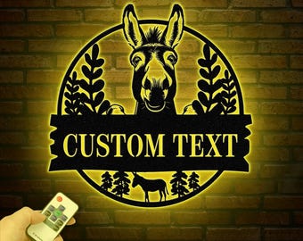 Custom Donkey Farm Metal Sign, Donkey Family Sign, Custom Donkey Farm ...