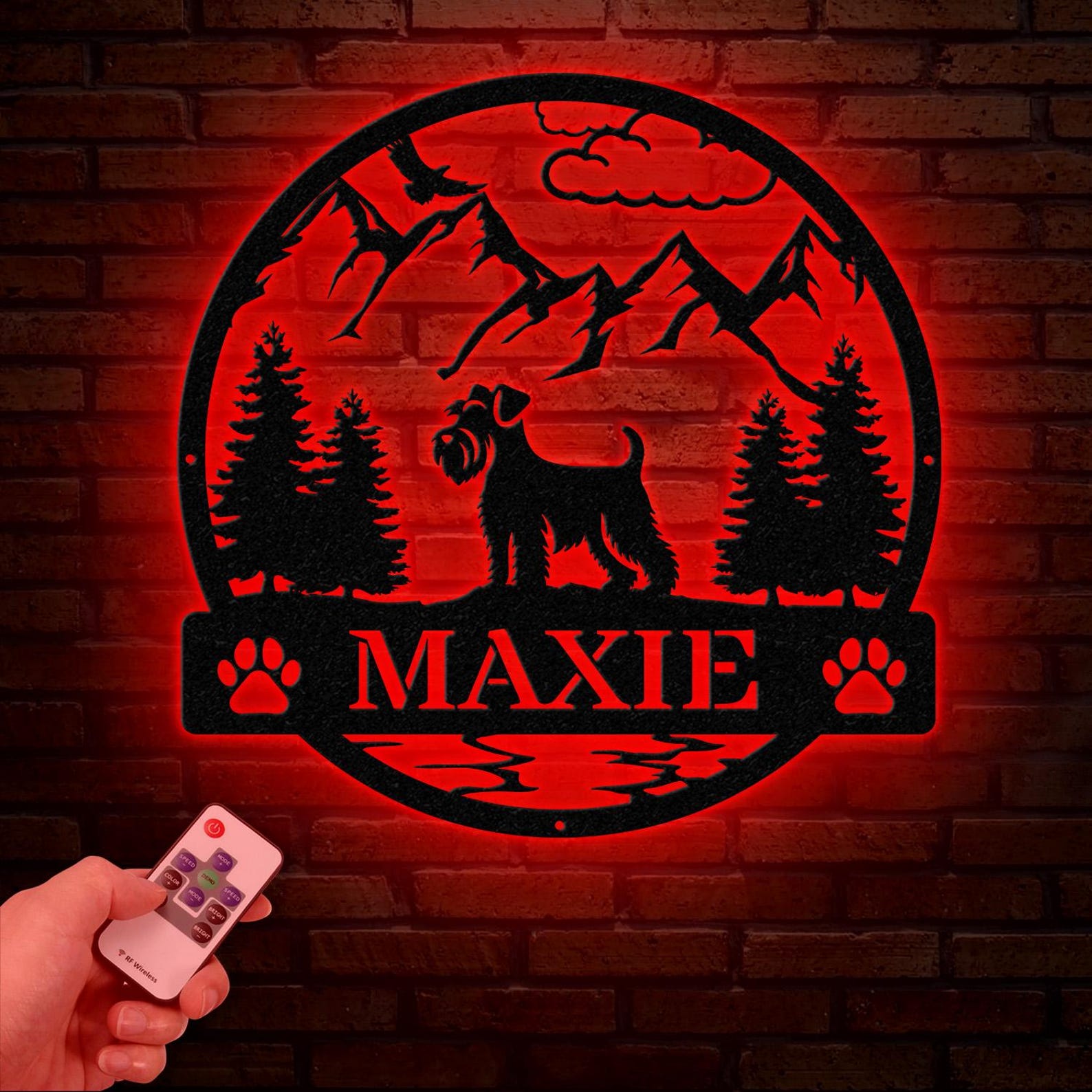 Custom Miniature Schnauzer Metal Sign, Dog Name Sign, Schnauzer Wall ...
