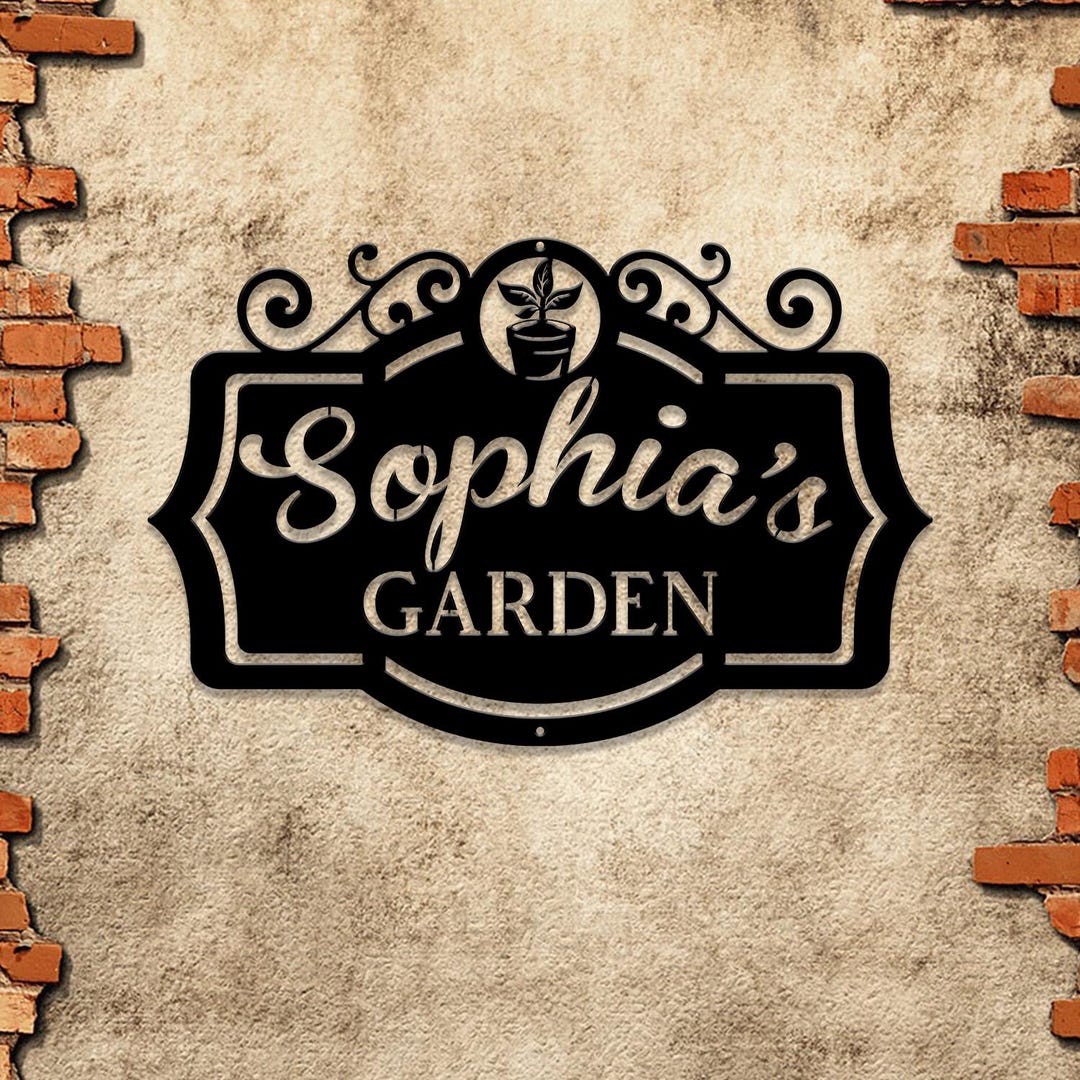 Personalized Metal Garden Name Sign – Perfect for Garden Wall Art, Yard ...
