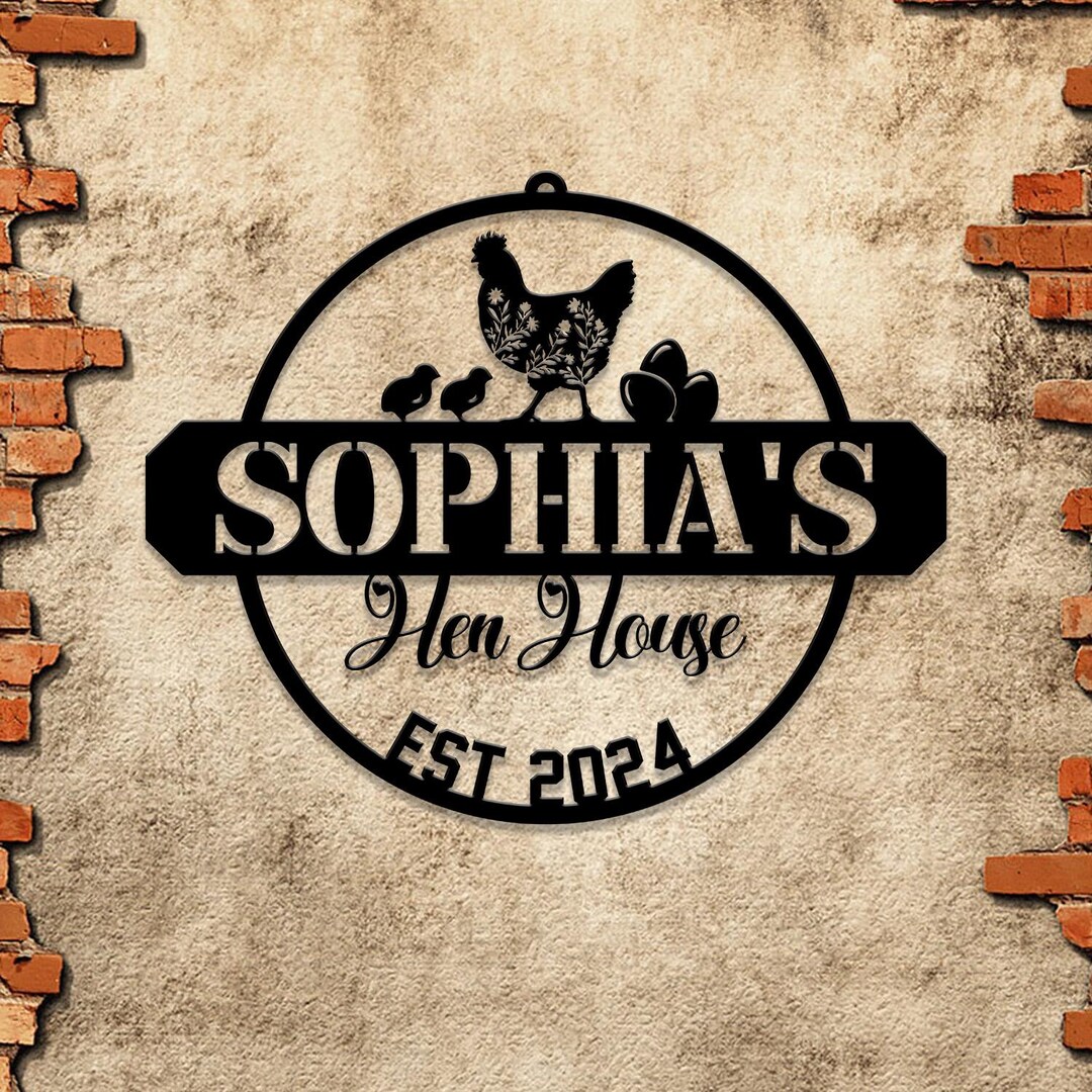 Custom Hen House Sign: Personalized Chicken Coop Decor. Perfect Gift ...