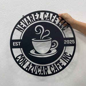 Custom Coffee Bar Metal Sign With Led Lights - Personalized Coffee Shop ...