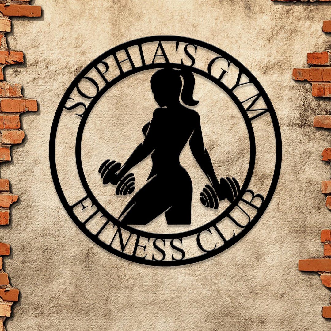 Personalized Metal Fitness Club Sign With LED Light - Ideal for Women’s ...