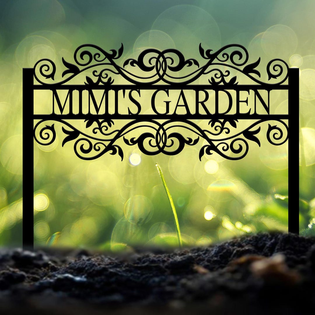 Custom Metal Garden Sign, Flower Sign With Stakes, Personalized Garden ...