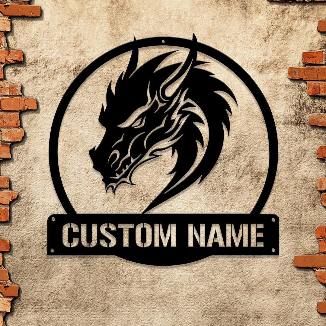 Custom Dragon Metal Art With LED Light: Personalized Dragon Name House ...