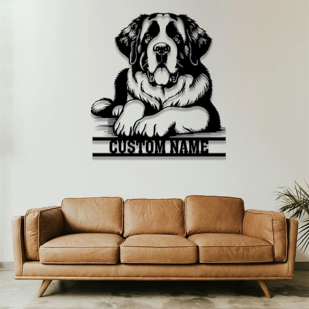 Personalized Metal Saint Bernard Sign With LED Lights. Perfect Gift for ...