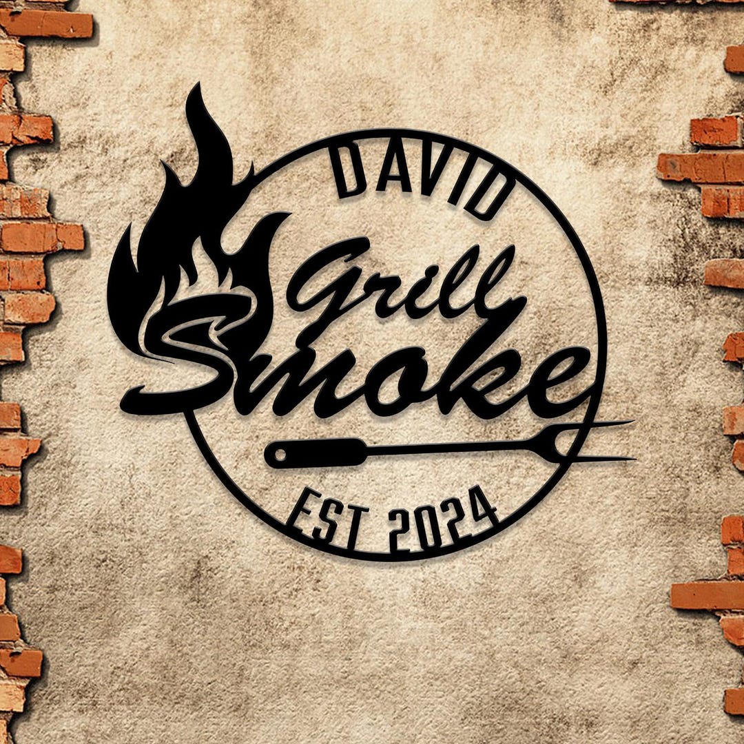 Custom BBQ Sign – Personalized Barbecue Metal Sign With LED, Featuring ...